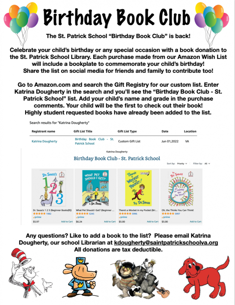 LIBRARY – Saint Patrick Catholic School